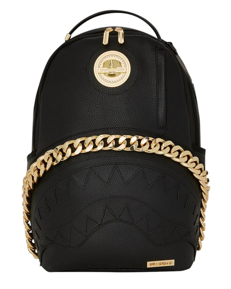 תיק גב שחור שרשרת זהב ספרייגראונד – SPRAYGROUND CHAIN INSANE DLXSV BACKPACK